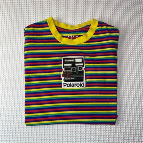 Polaroid Tops Vintage Polaroid Colorful Striped T Shirt Poshmark
