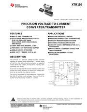 XTR110 Datasheet PDF Power Monitors AiEMA