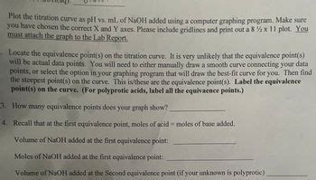 Answered Plot The Titration Curve As PH Vs ML Of NaOH Added Using A