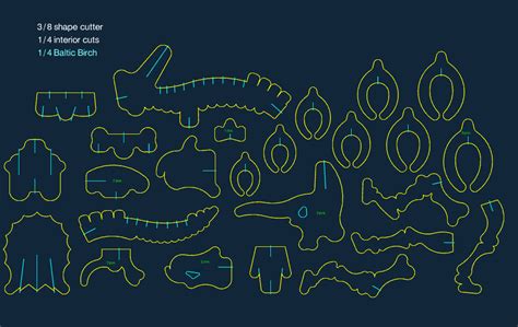Dinosaur Template Laser Cut Dxf File Vectors File