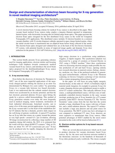 Pdf Design And Characterization Of Electron Beam Focusing For X Ray