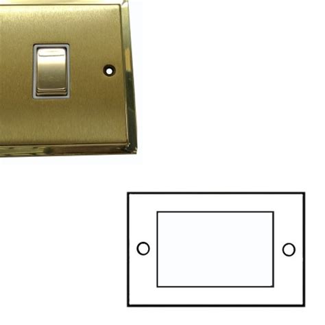 4 Gang Euro Module Satin Brass Platepolished Brass Edge