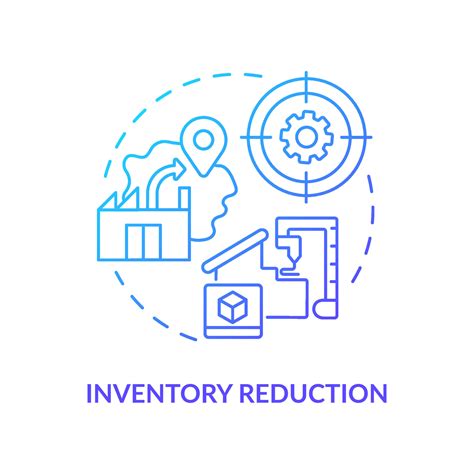 Inventory Reduction Blue Gradient Icon Machine Industry Advantage Of