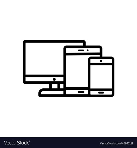 Mobile Device Line Icon Symbol In Trendy Vector Image