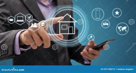 Circular Futuristic Interface Of Smart Home Automation Assistant On A