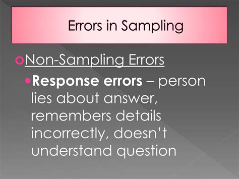 Ppt Errors In Sampling Powerpoint Presentation Free Download Id