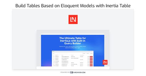 build tables based on eloquent models with inertia table