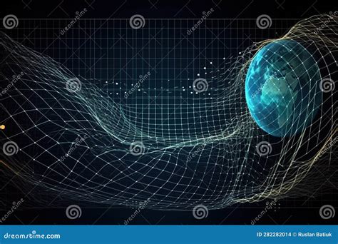 Gravity Planet Earth Gravitational Waves Concept Physical And Technology Background Design