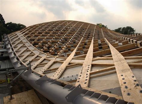 Kerto Fingers Joining Gridshell To Ring Beam Savill Garden Structure