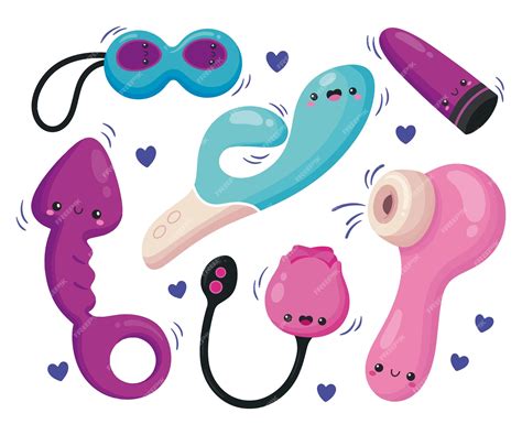 coleção de elementos de brinquedos sexuais vetor premium