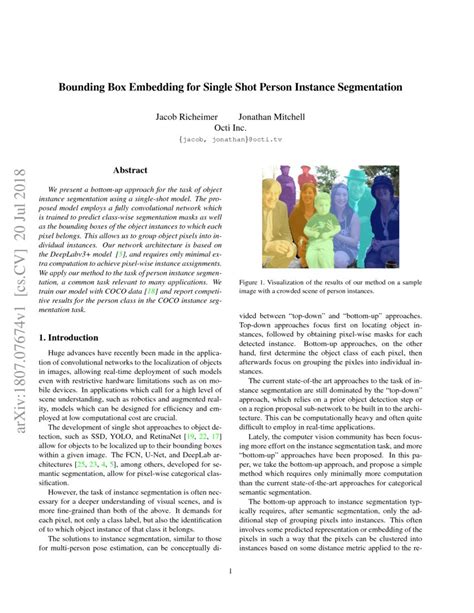 Bounding Box Embedding For Single Shot Person Instance Segmentation