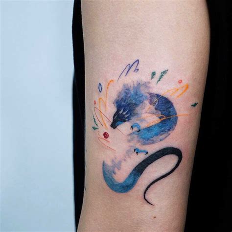 Watercolor Abstract Dragon By Tattooist Yeonho