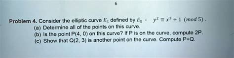 Solved Problem 4 Consider The Elliptic Curve Es Defined By Es Y X