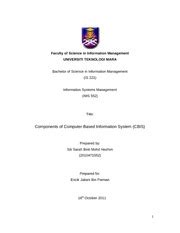 IMS 552 INDIVIDUAL ASSIGNMENT1 Faculty Of Science In Information Management UNIVERSITI
