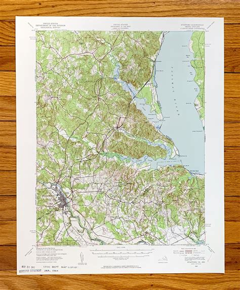 Antique Stafford Virginia 1926 Us Geological Survey Topographic Map