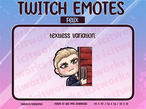 Felix Richter Chibi Cute Twitch Emotes Set Of 6 Survivor Main Dbd Dead By Daylight Discord Etsy