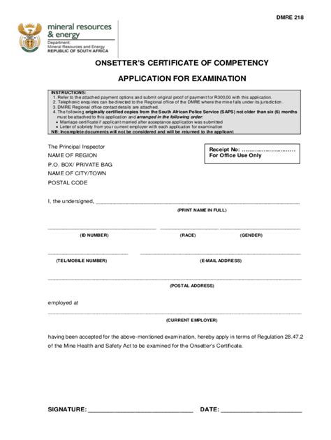 Fillable Online DMR 68 Application Form For Examination Fax Email Print