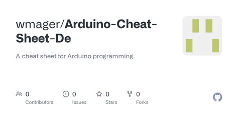Arduino Cheat Sheet Dearduino Cheat Sheetpdf At Master · Wmager