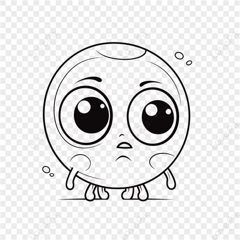 슬픈 얼굴 윤곽선 스케치 드로잉이 있는 캐릭터의 물렁물렁한 구체 벡터미술개요 Png 일러스트 무료 다운로드 Lovepik