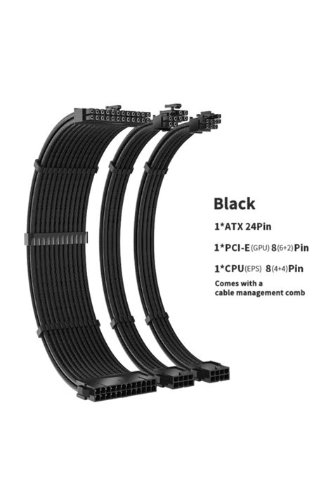 Choice Teucer Cpu Psu Extension Cable 30cm 3 In 1 Motherboard Atx 24pin Gpu Pci E 6 2pin 8pin
