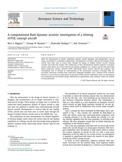 2021 A Computational Fluid Dynamic Acoustic Investigation Of A Tiltwing Download Free Pdf