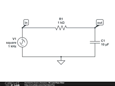 RC Low Pass Filter CircuitLab
