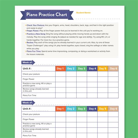 Free Printable Piano Practice Chart All Free Printables