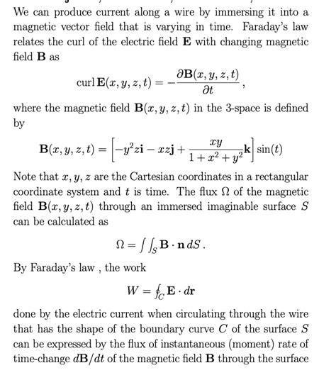 S as follows dΩ dB W ndS dt dt Chegg com