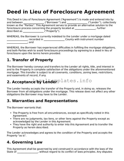 Access Deed In Lieu Of Foreclosure Template LegalTemplates Info