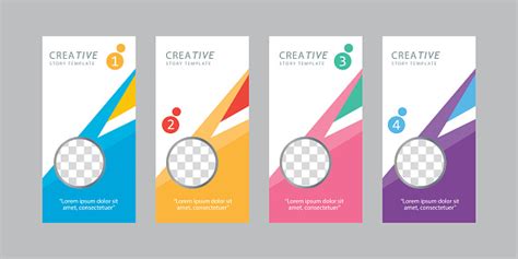 5 소셜 네트워크 스토리 디자인 수직 배너 또는 전단지 템플릿을 슬라이드합니다 소셜 미디어에 대한 미니멀 한 이야기의 집합 0명에 대한 스톡 벡터 아트 및 기타 이미지