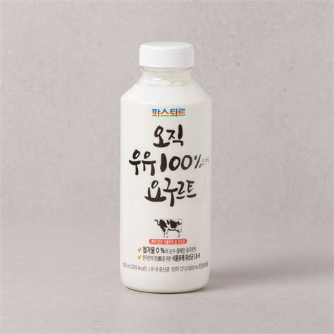 파스퇴르 오직 우유 100를 유산균으로 발효한 요구르트 500ml Ssgcom