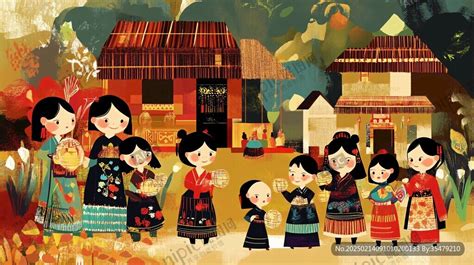 Ai创作图广西瑶族插画 德昂族插画 Q版壮族插画 Q版畲族 基诺族女孩插画 哈尼族插画 拉祜族插画 纳西族插画 广西少数民族插画 仫佬族插画 仡佬族插画 侗族插画 彝族插画 畲族人物插画 苗族