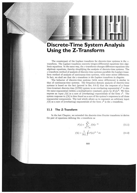 discrete time system analysis using the z transform docslib