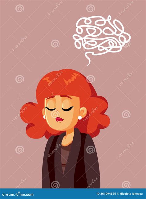 Sad Woman With Thinking Bubble Vector Cartoon Illustration Stock Vector Illustration Of Mind