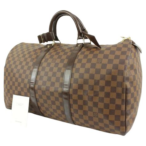 Louis Vuitton Damier Ebene Keepall 50 Boston Duffle Bag 78lz422s For