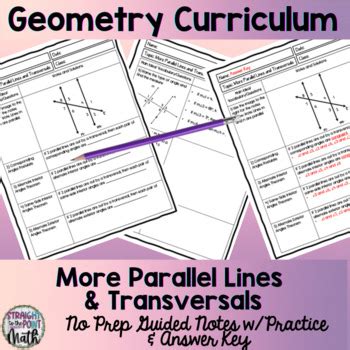 Geometry Basics More Parallel Lines Transversals Guided Notes