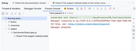 Debug Tool Window Aqua Documentation