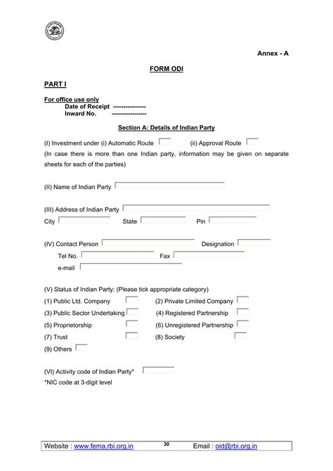 Form Odi Part I Fill Out Printable PDF Forms Online