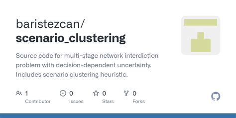 Github Baristezcanscenarioclustering Source Code For Multi Stage Network Interdiction