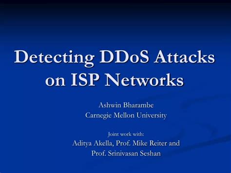ppt detecting ddos attacks on isp networks powerpoint presentation