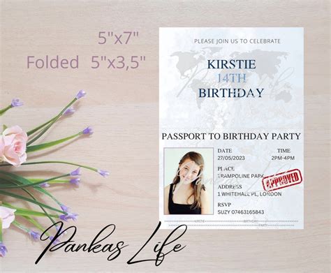 Passport Birthday Invitation Template Printable Passport Invitation For Birthday Passport Style