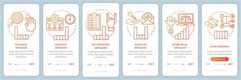 Premium Vector Attribution Modeling Types Orange Onboarding Mobile
