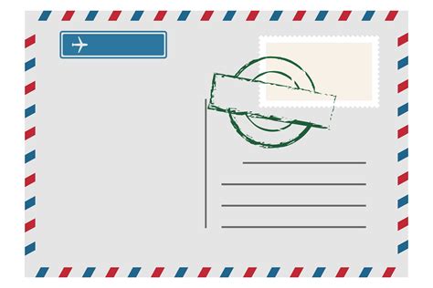 Empty Envelope Template Paper Air Mail Graphic By Vectortatu · Creative Fabrica