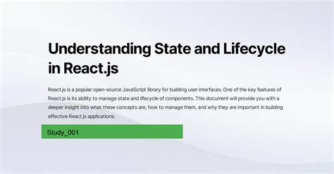 SOLUTION Understanding State And Lifecycle In Reactjs Studypool