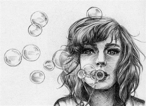 Girl In A Bubble Drawing