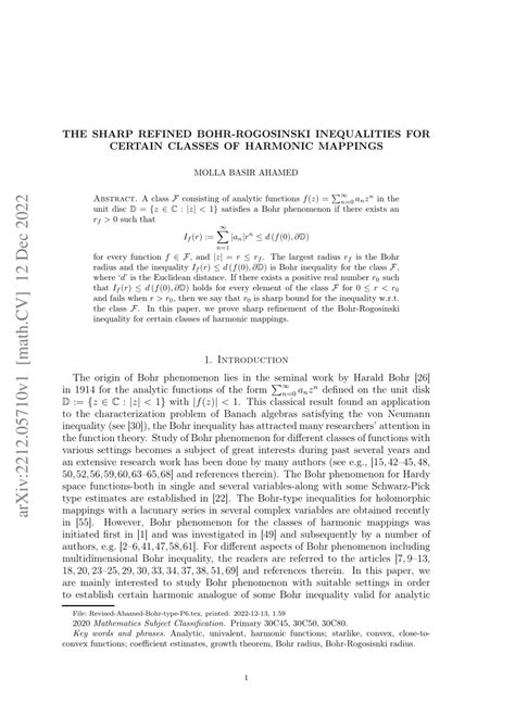 Pdf The Sharp Refined Bohr Rogosinski Inequalities For Certain
