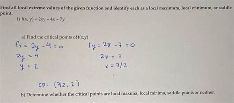 Solved Find all local extreme values of the given function | Chegg.com