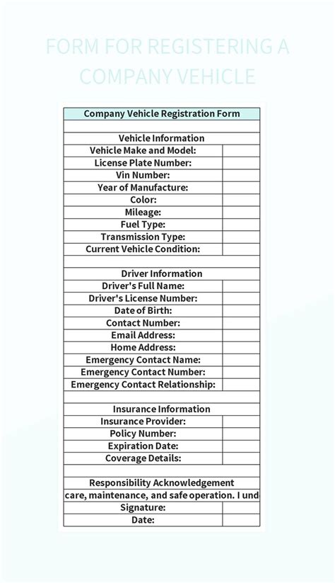 Free Vehicle Information Templates For Google Sheets And Microsoft Excel Slidesdocs
