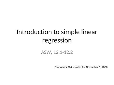 UNIT V Introduction To Simple Linear Regression Ppt