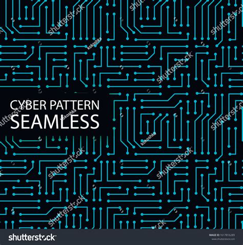 Seamless Cyber Pattern Circuit Board Texture Stock Vector Royalty Free